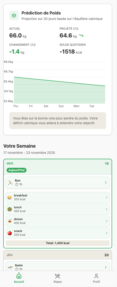 NutriMeal - Plan nutritionnel intelligent pour athlètes